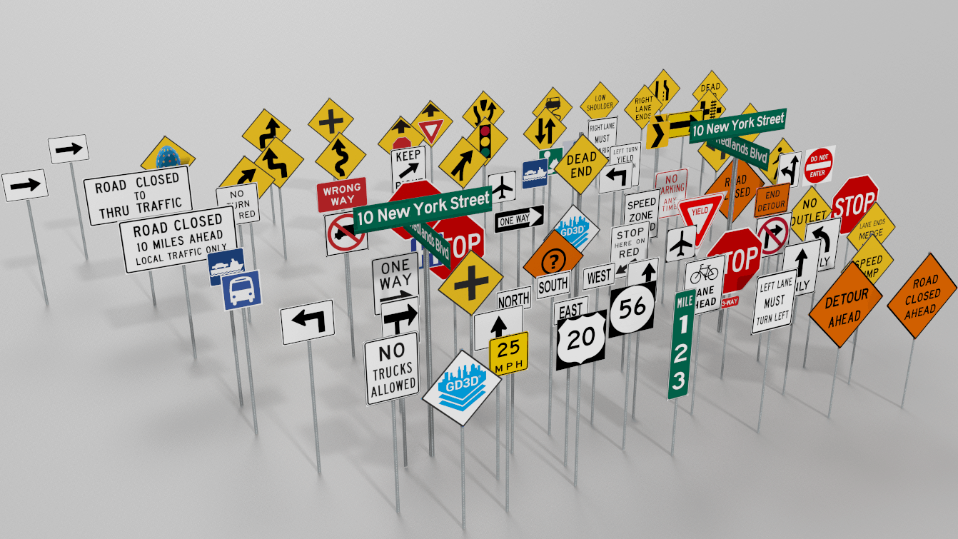 USA STYLE STREET SIGNS FOR ESRI CITYENGINE | GeoPlanIT